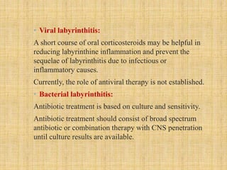 Labyrinthitis | PPTX | Ear, Nose and Throat Conditions | Diseases and ...