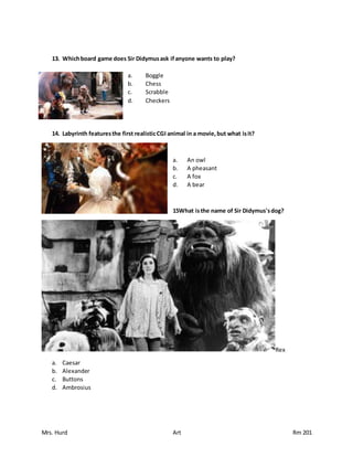 Labyrinth movie notes handout | DOCX