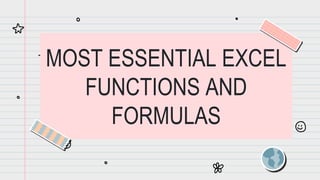 MOST ESSENTIAL EXCEL FUNCTIONS AND FORMULAS FOR TEACHERS | PPTX
