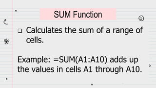 MOST ESSENTIAL EXCEL FUNCTIONS AND FORMULAS FOR TEACHERS | PPTX