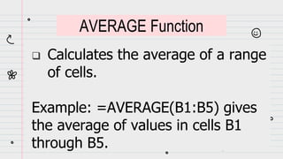 MOST ESSENTIAL EXCEL FUNCTIONS AND FORMULAS FOR TEACHERS | PPTX