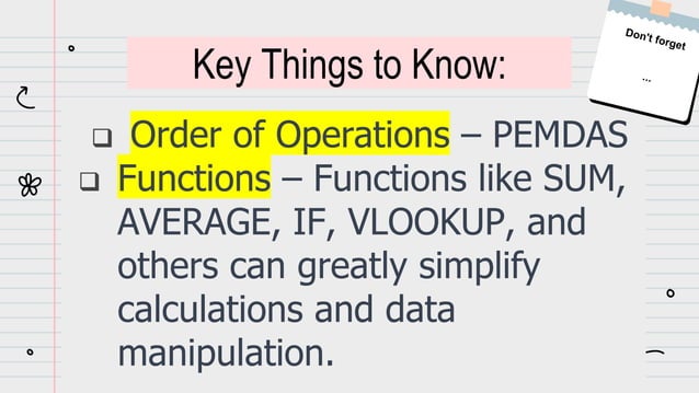 MOST ESSENTIAL EXCEL FUNCTIONS AND FORMULAS FOR TEACHERS | PPTX