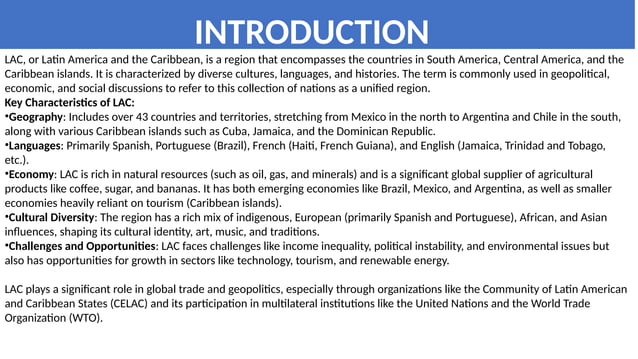 Latin American and carribean region presentation | PPTX