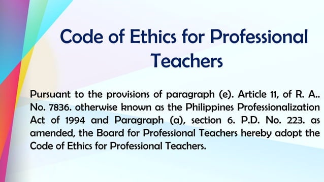 LAC-CODE-OF-ETHICS-FOR PROFESSIONAL TEACHERSpptx | PPTX | Professional ...