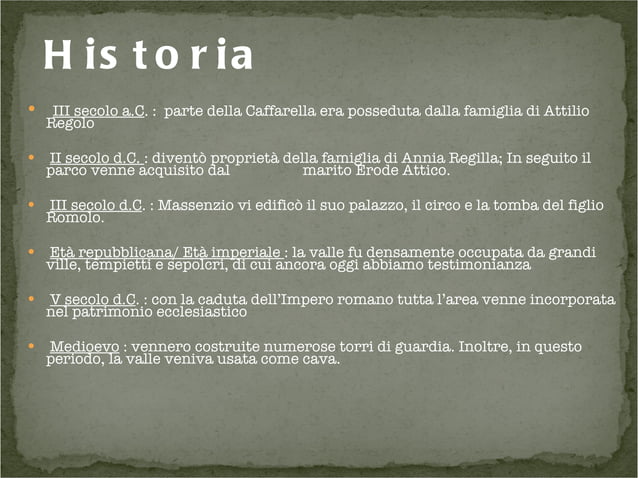 La caffarella. storia e degrado. | PPT