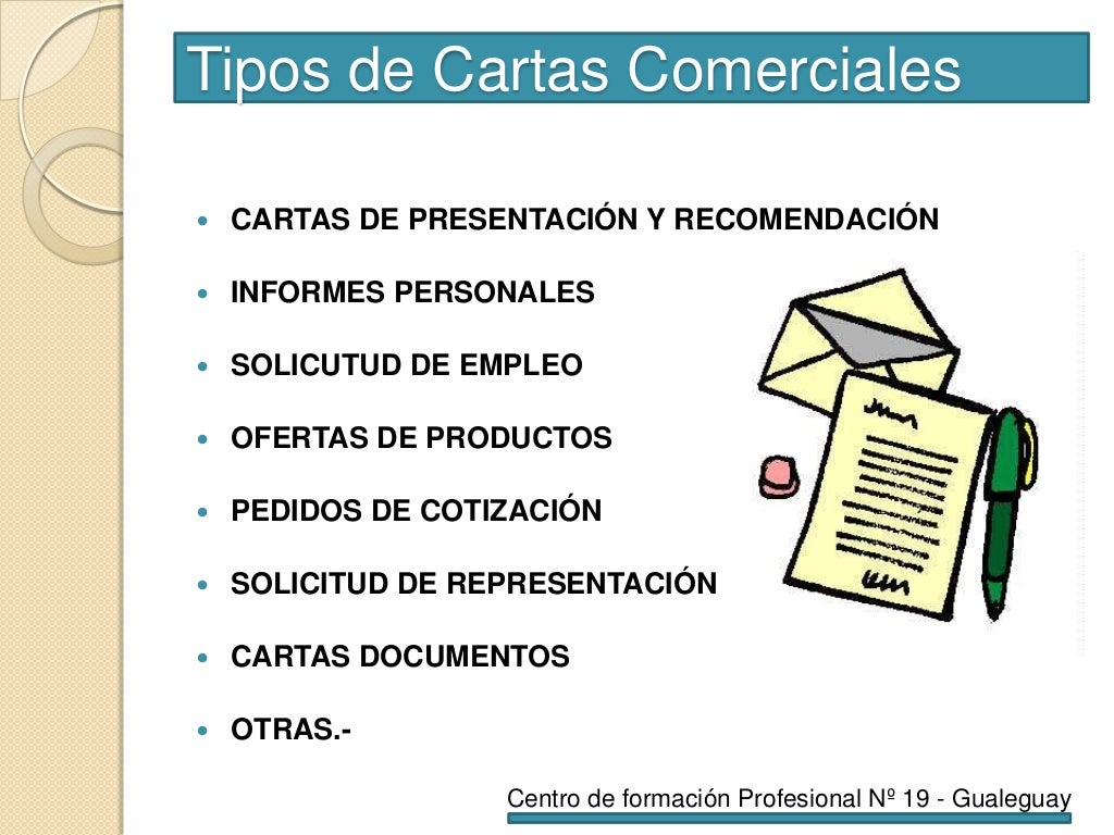 Tipos de Cartas