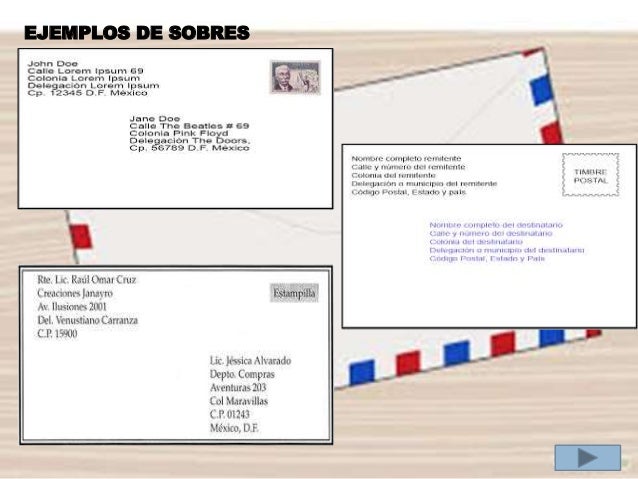 Ejemplo De Sobre De Carta 9DC