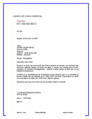 Ejemplo De Carta Comercial Con Cc Al Pie