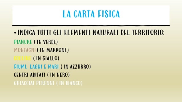 La carta o cartina GEOGRAFIA | PPT