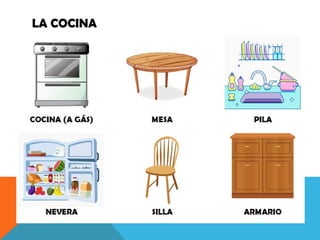 VOCABULARIO EN ESPAÑOL SOBRE OBJETOS Y PARTES DE LA CASA | PPTX