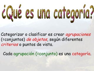 La categorización | PPT