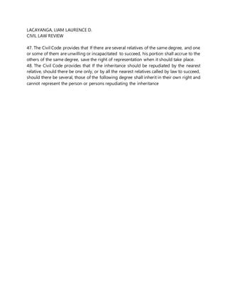 Lacayanga civil rev assignment | DOCX