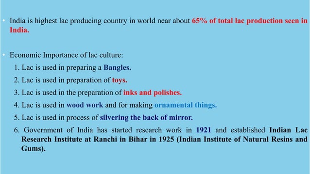 Lac culture | PPTX | Agriculture | Industries