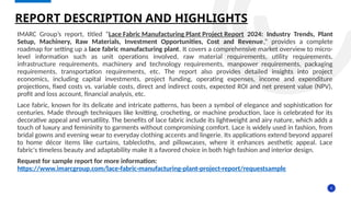 Detailed Project Report On Lace Fabric Manufacturing Unit | PPTX