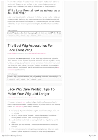 Lace front wig blog, videos and tips | PDF