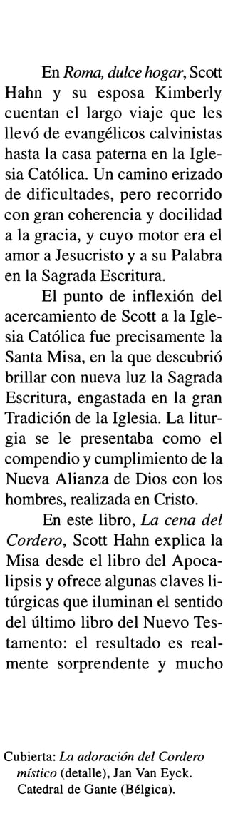 La cena del cordero - Scott Hahn | PDF