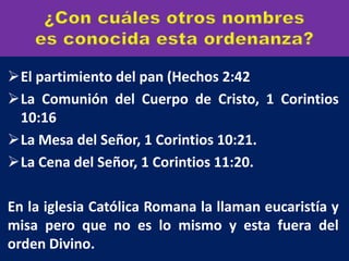 LA CENA DEL SEÑOR UN ESTUDIO BIBLICO PARA LA IGLESIA DE CRISTO | PPTX