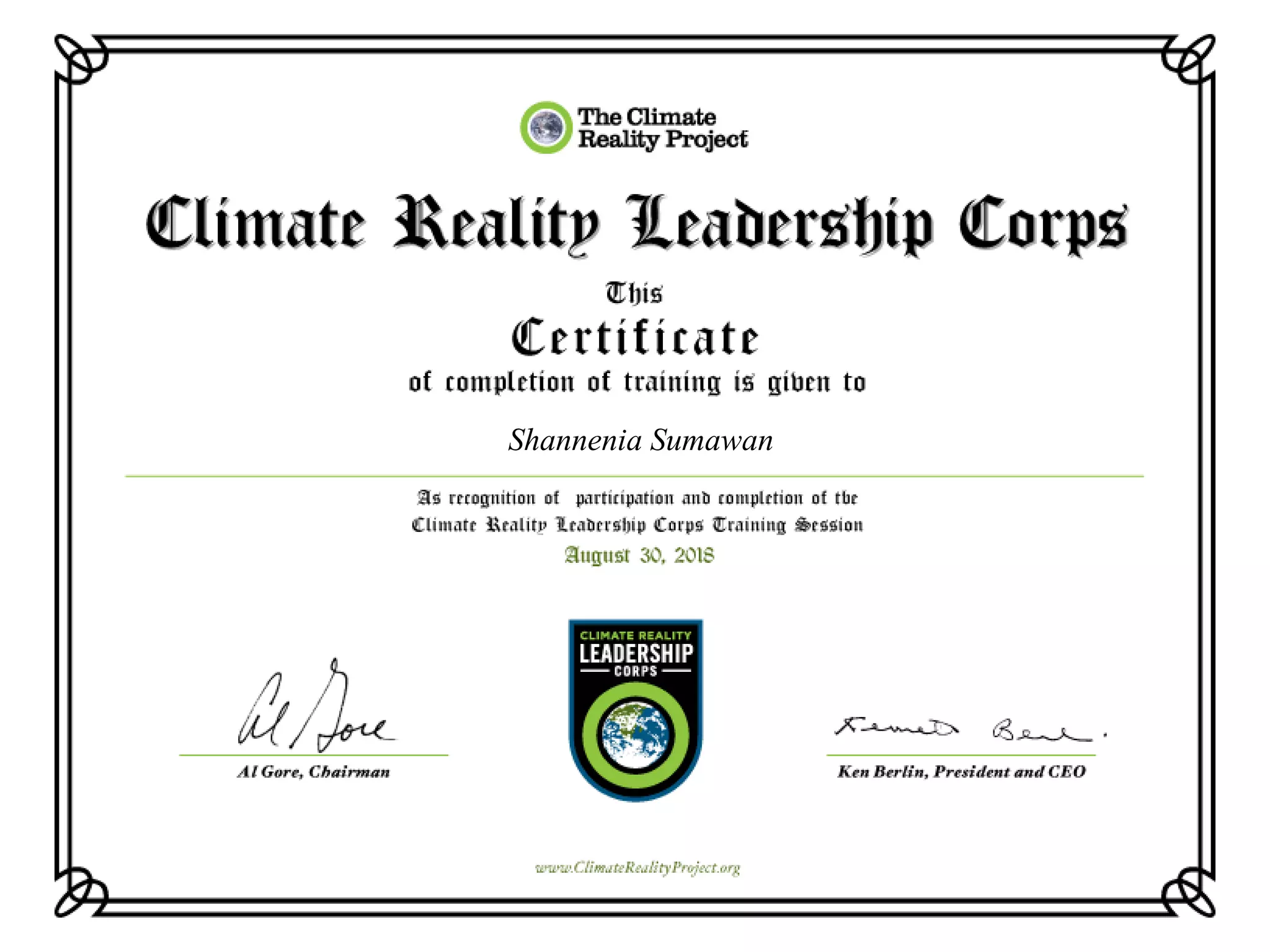 Climate Reality Leadership Certificate | PPT