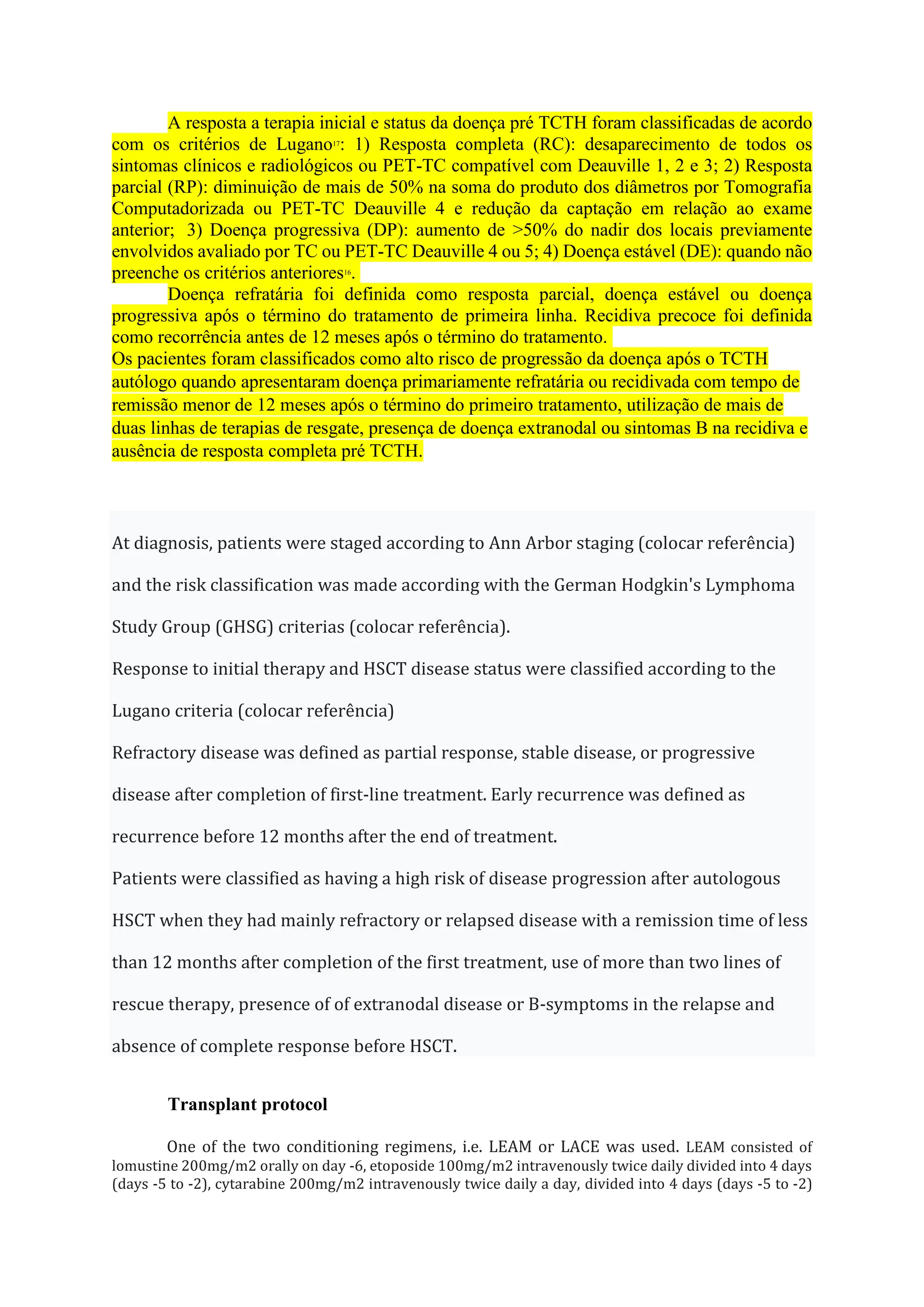 LACE versus LEAM conditioning in relapsed and refractory Hodgkin ...