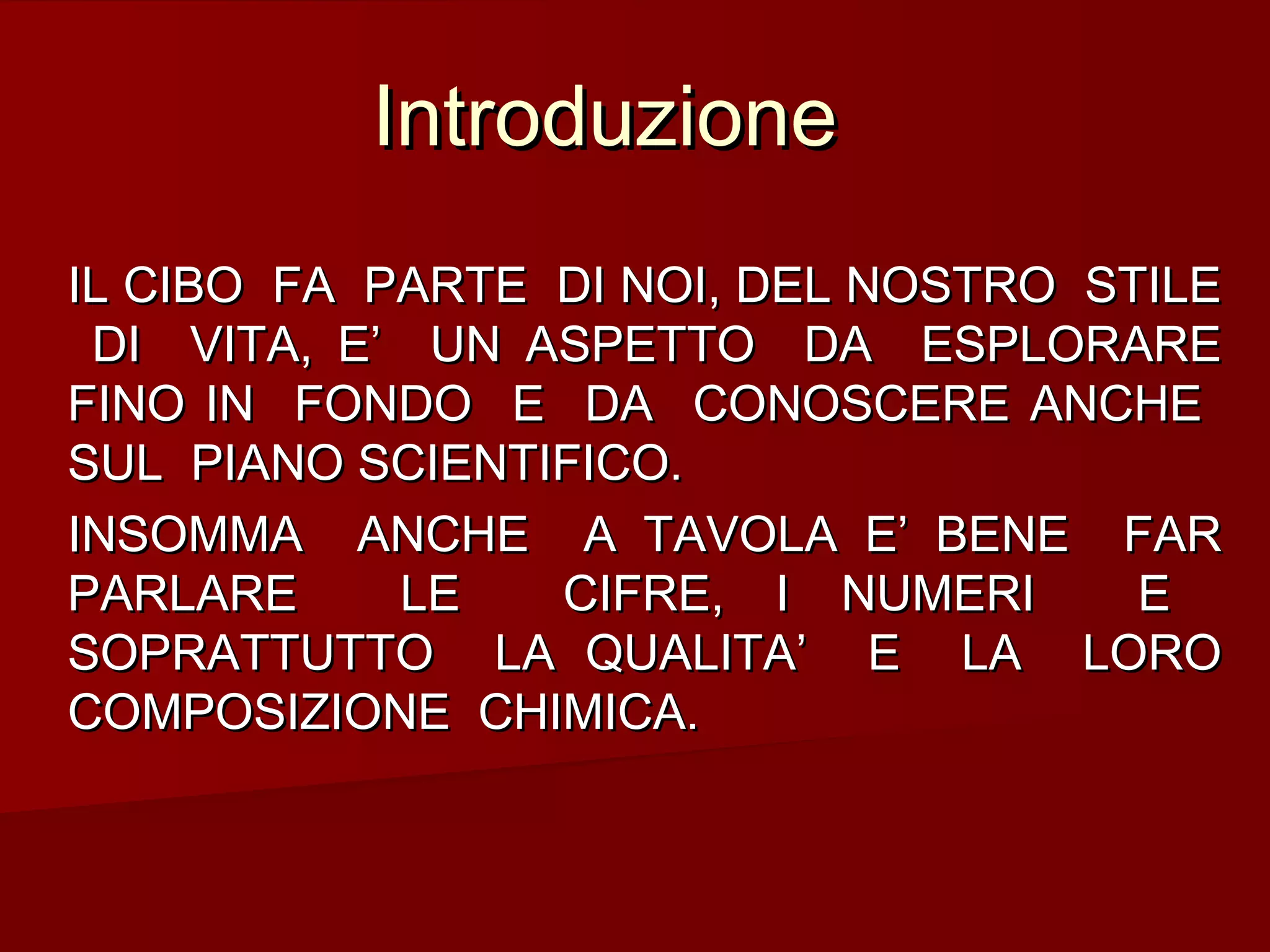 La chimica a tavola | PPT