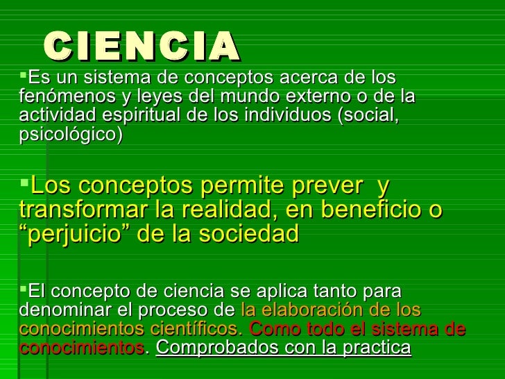 Concepto De Ciencia