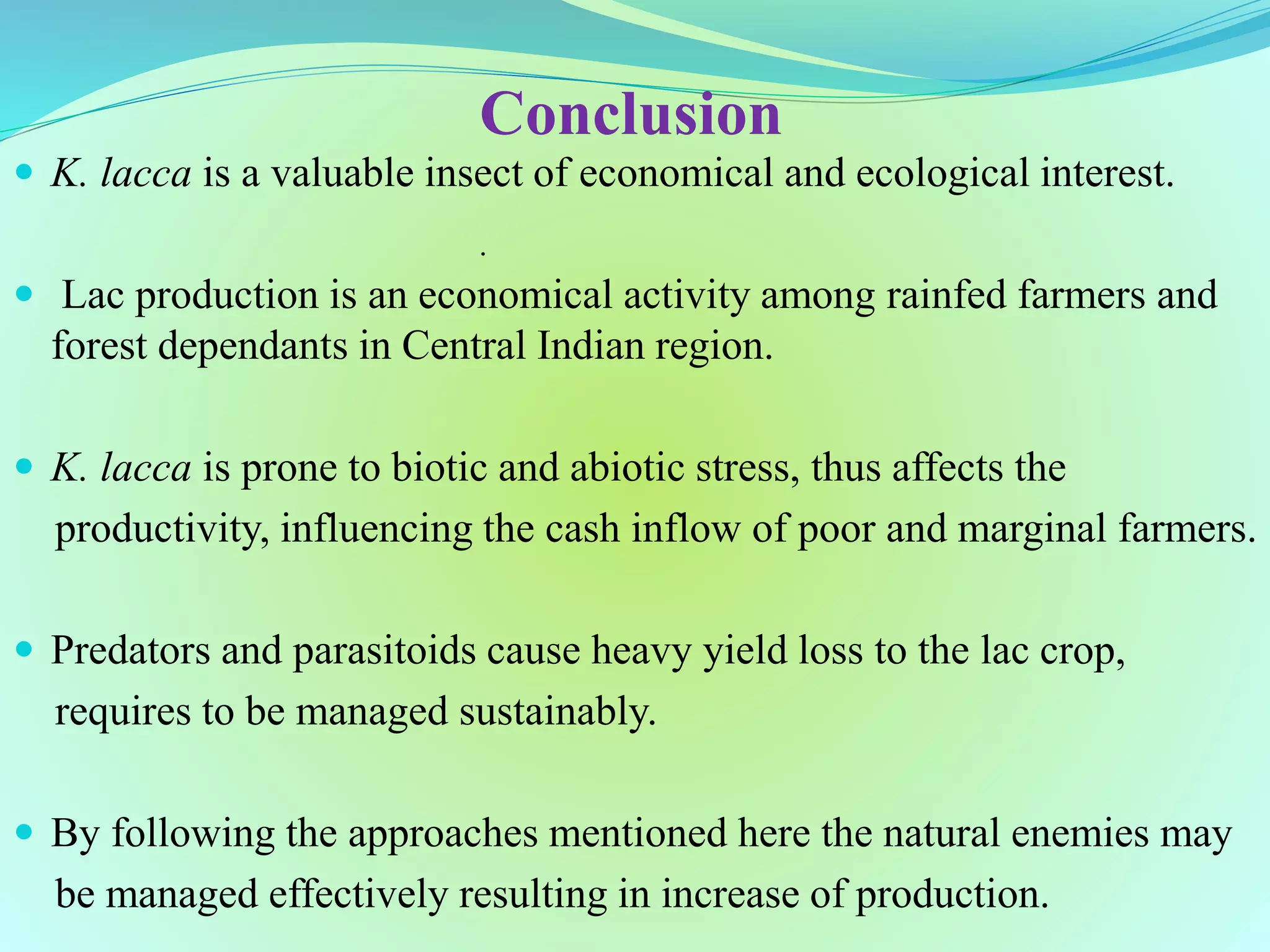 Lac insect, it's natural enemies and their management | PPTX