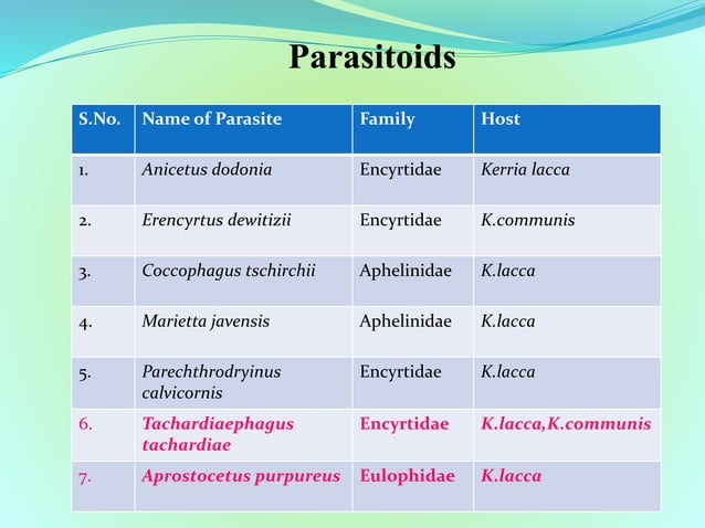 Lac insect, it's natural enemies and their management | PPTX ...