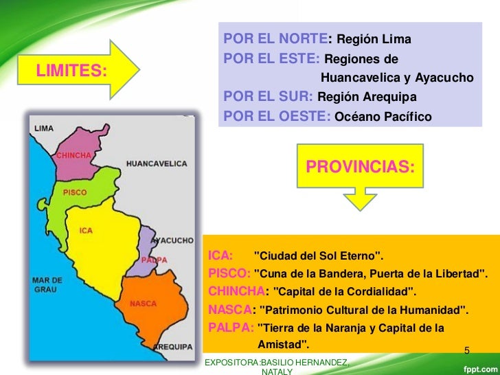 La ciudad de ica y sus provincias.