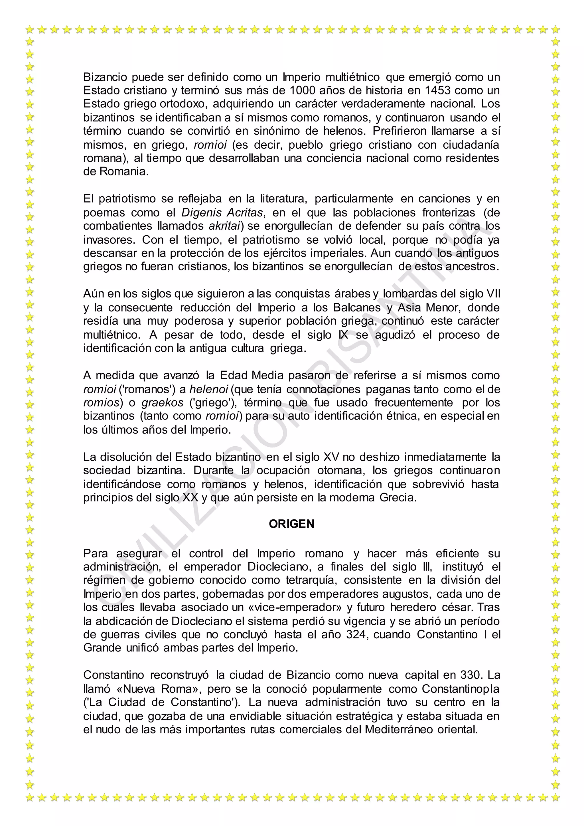 La civilizacion bisantina | DOCX