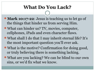 What Do You Lack? | PPT