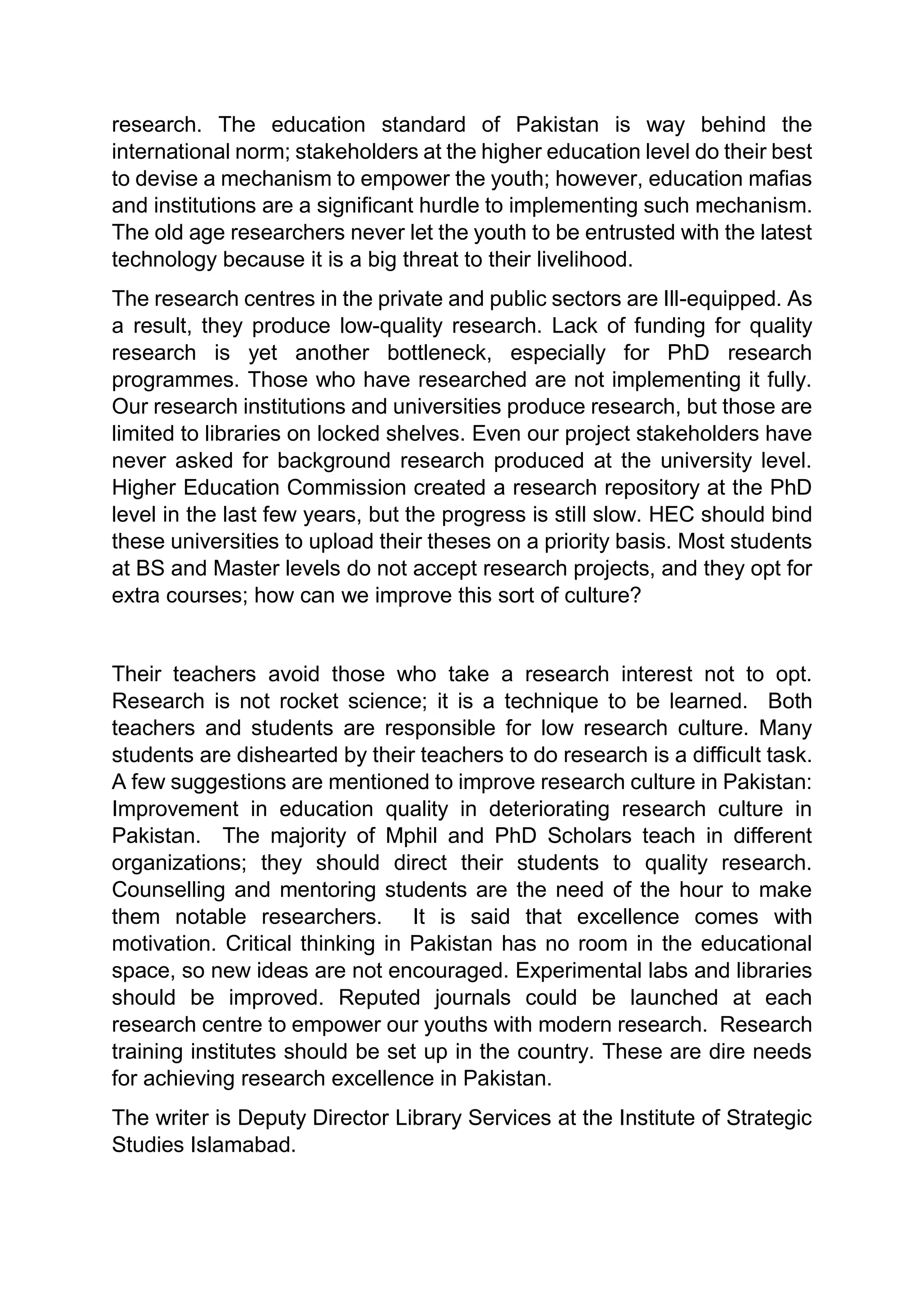 Lacking research culture in Pakistan.pdf