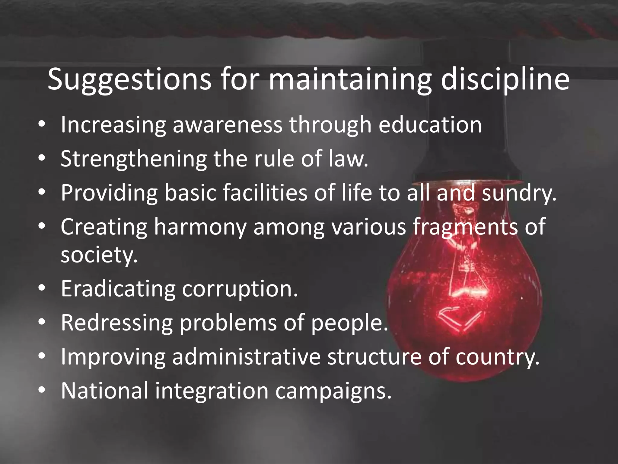 Lack of discipline a national disaster | PPTX