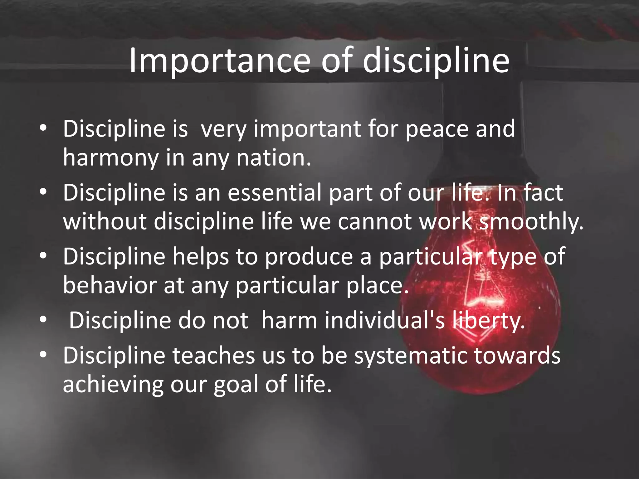 Lack of discipline a national disaster | PPTX