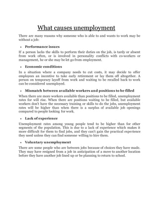 Lack of economic opportunity and unemployment | DOCX