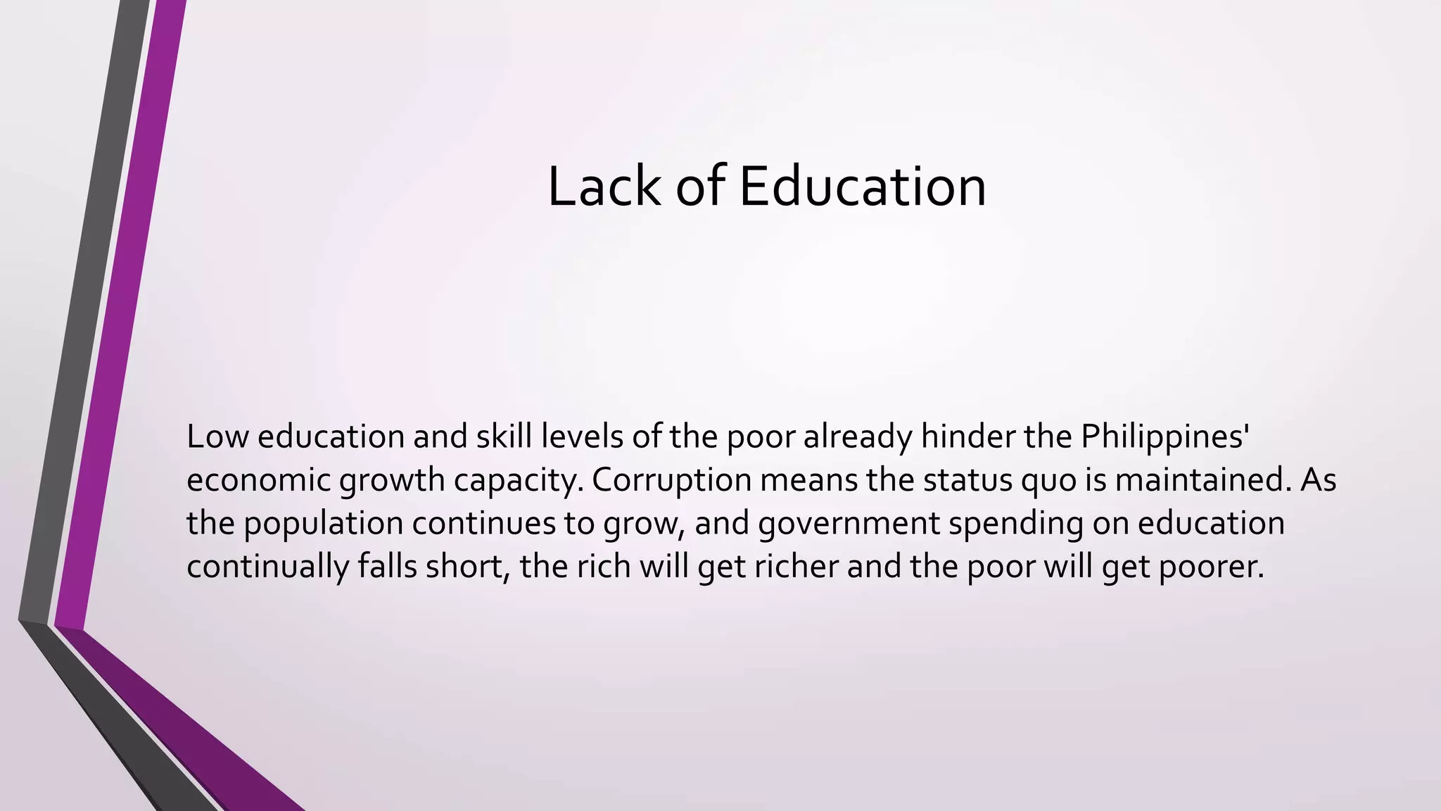 Lack of education 2.0 Jovy Milanes | PPT