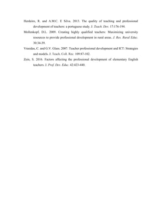 LACK OF PROFESSIONAL DEVELOPMENT AND QUALITY OF TEACHER | PDF