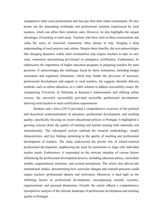 LACK OF PROFESSIONAL DEVELOPMENT AND QUALITY OF TEACHER | PDF
