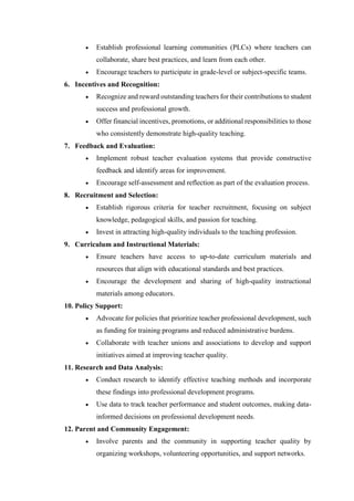 LACK OF PROFESSIONAL DEVELOPMENT AND QUALITY OF TEACHER | PDF