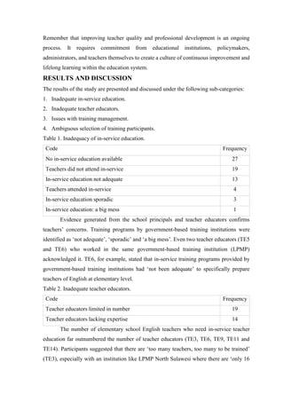 LACK OF PROFESSIONAL DEVELOPMENT AND QUALITY OF TEACHER | PDF