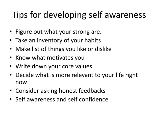 Lack of self awareness | PPT