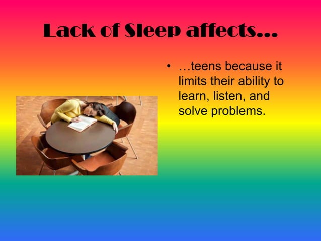 Lack of sleep in teens power point | PPTX | Sleep Disorders | Diseases ...