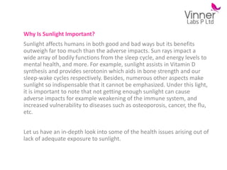 Lack Of Sun Exposure And Health Issues | PPTX