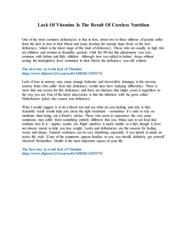 Lack of vitamins is the result of careless nutrition | PDF