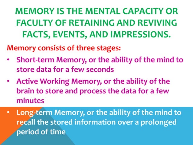 Memory Skills | PPT | Free Download