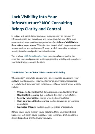 Lack Visibility Into Your Infrastructure NOC Consulting Brin.docx