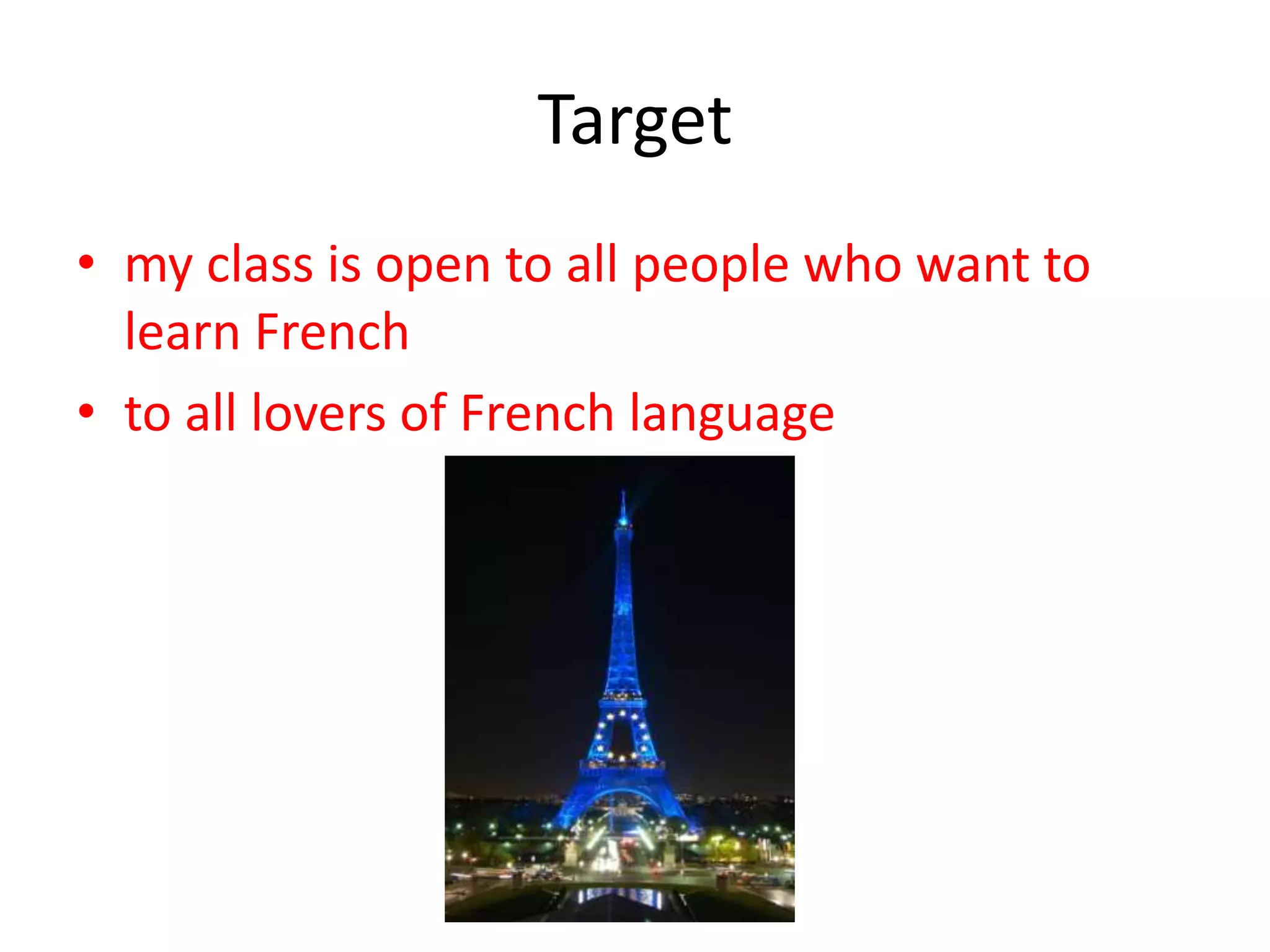 La classe francaise | PPTX