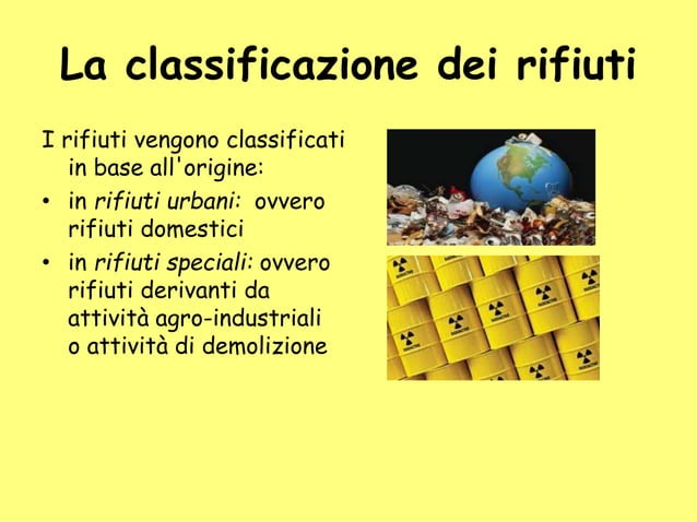 La classificazione dei rifiuti | PPT