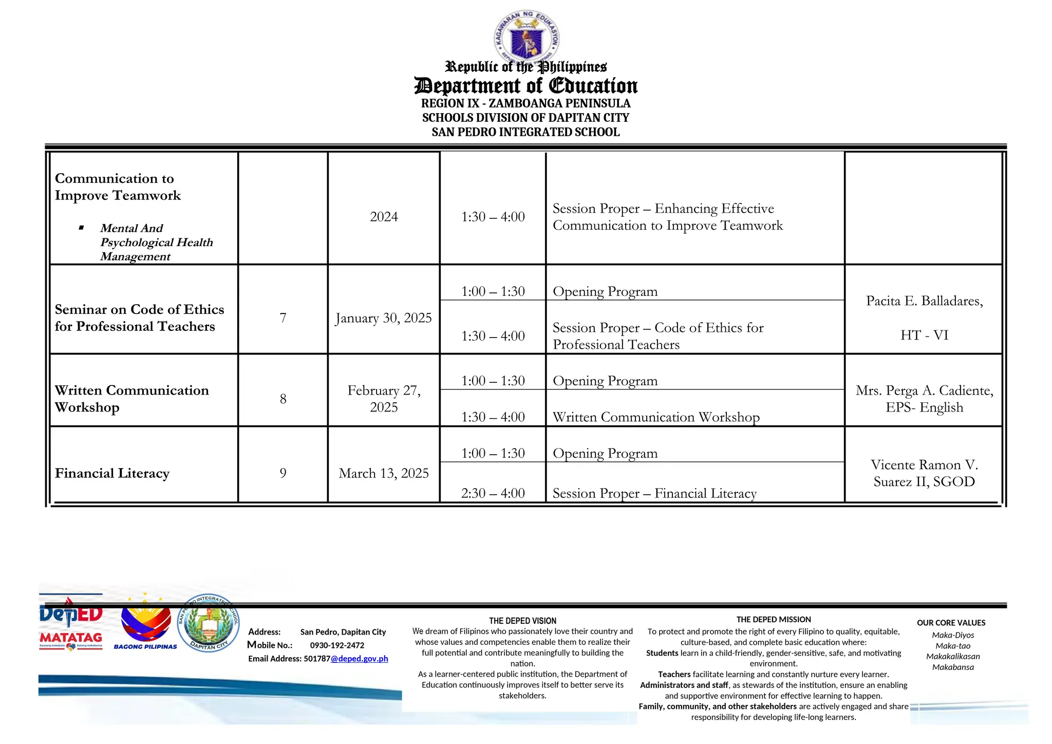School Based Learning Action Cell Matrix | PPT