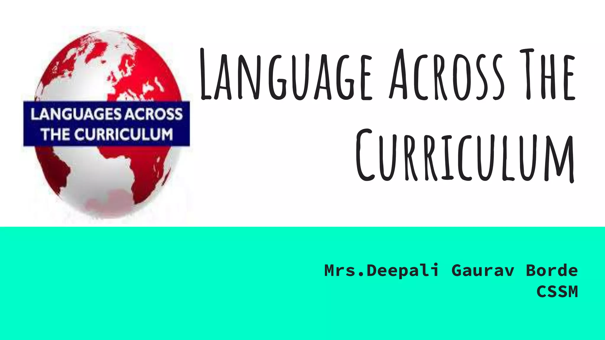 Language across the curriculum | PPTX