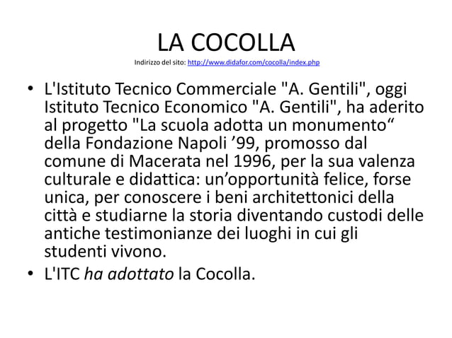 La cocolla - Macerata | PPT